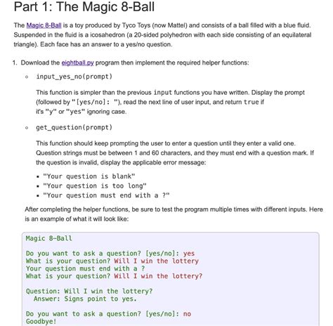 Solved Eightballpy Import Random Def