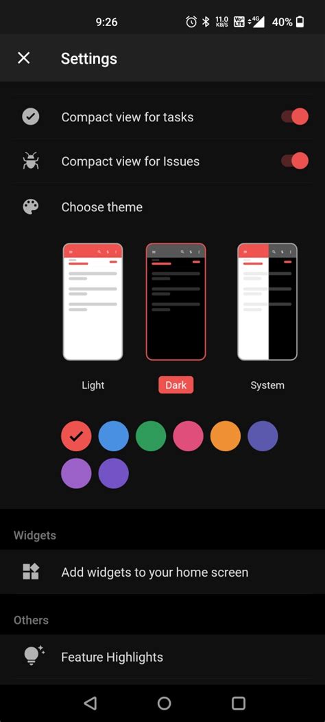 dark mode is now supported in the latest version of the zoho projects