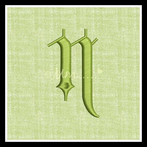 Fancy Alphabet Lower Case Letter N Machine Embroidery Design Download 4x4