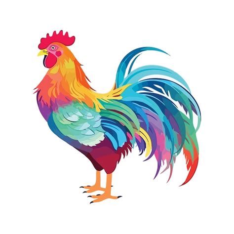 Premium Vector Colorful Rooster Chicken Vector Illustration