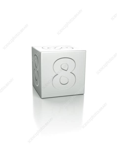 Cube With The Number 8 Embossed Stock Image F017 6122 Science Photo Library