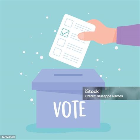 선거 당일 투표용지를 투표함에 넣는 손 2020 United States Presidential Election에 대한 스톡 벡터 아트 및 기타 이미지 2020