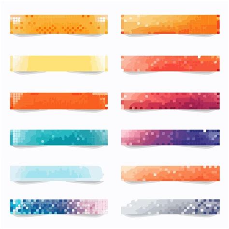 프로페셔널 픽셀 배너 헤더 터 컬러 레이아웃과 현대적인 미학 프리미엄 Ai 생성 벡터