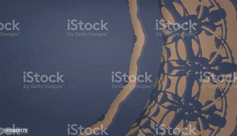 로고 또는 텍스트 아래에 디자인을위한 인도 갈색 패턴과 파란색의 Baner 0명에 대한 스톡 벡터 아트 및 기타 이미지 0명 곡선 기하 도형 Istock