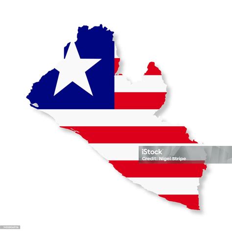 클리핑 경로 3d 그림이 있는 흰색 배경에 라이베리아 국기 지도 0명에 대한 스톡 벡터 아트 및 기타 이미지 0명 3차원 형태 건조한 Istock