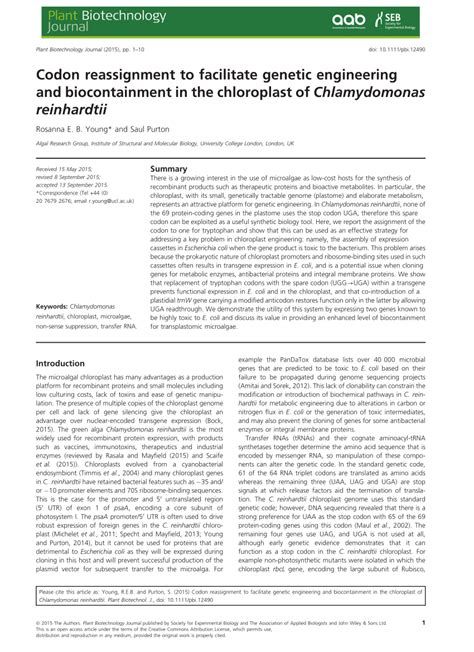 pdf codon reassignment to facilitate genetic engineering and