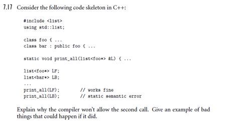 Solved Consider The Following Code Skeleton In C Chegg