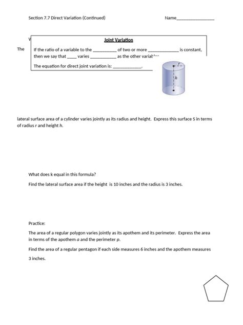 Section 77 Joint And Combined Variation Pdf Area Section 77 Joint And Combined Variation Pdf Area