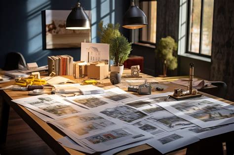 Architectural Blueprint With Drafting Tools And Equipment For Construction And Design Projects