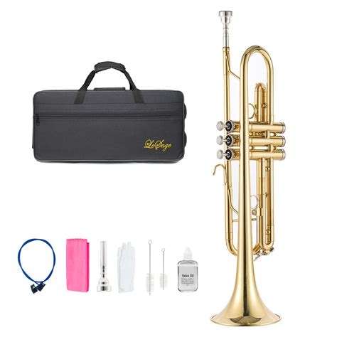 Buy LeSage Standard Bb Trumpet B Flat Gold Trumpet For Student Beginners Brass Trumpet With C