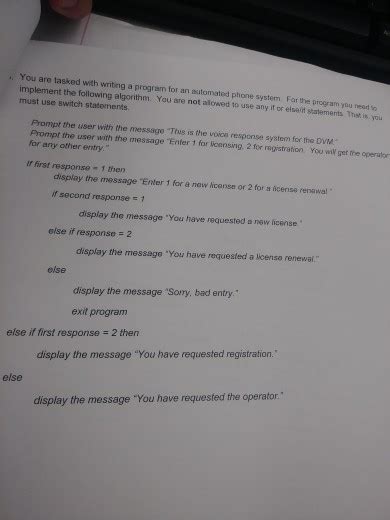 Solved You Are Tasked With Writing A Program For An