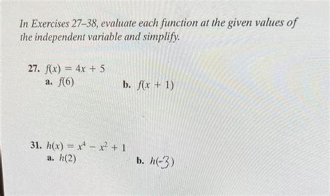 solved in exercises 27 38 evaluate each function at the