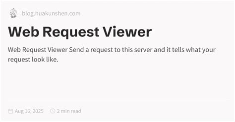 Web Request Viewer
