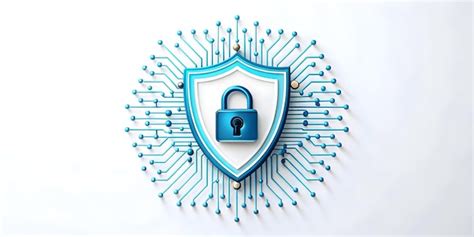 Flat Abstract Cybersecurity Shield With Digital Locks On An Isolated White Background Concept As
