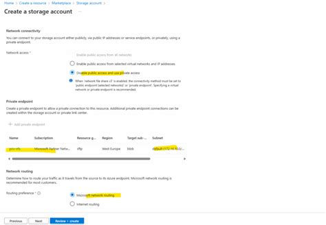 set up an azure storage account and blob storage for nfs access by