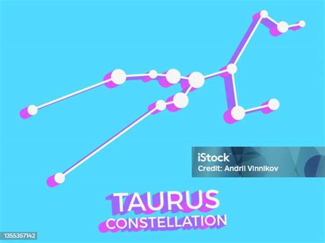 황소 자리 자리 3d 기호 파란색 배경에 등색 스타일별 아이콘 별과 은하의 클러스터 벡터 일러스트레이션 3차원 형태에 대한 스톡 벡터 아트 및 기타 이미지 Istock