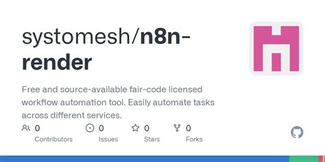 Github Systomeshn8n Render Free And Source Available Fair Code
