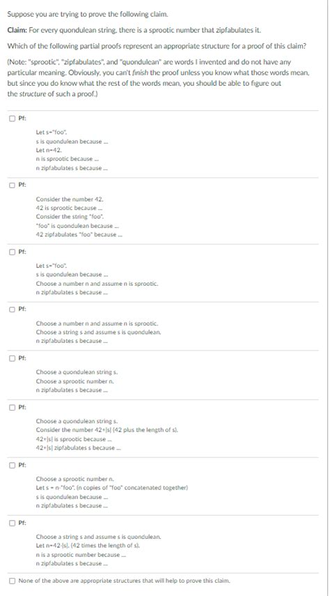 Solved Question 1 3 Pts Suppose You Are Trying To Prove The Chegg Com