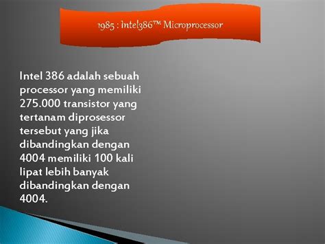 Perkembangan Mikro Processor Dari Awal Hingga Saat Ini