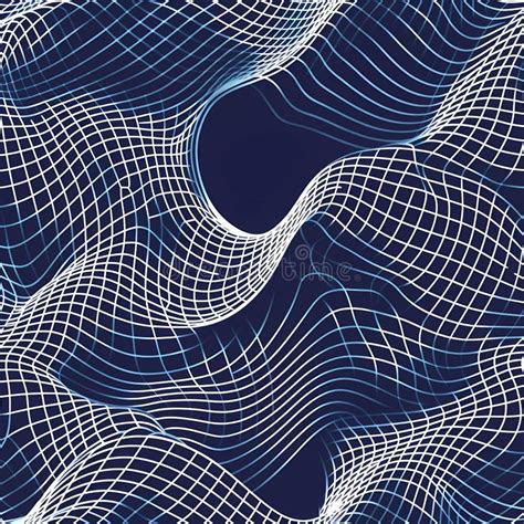 Distorted Abstract Background D Wavy Mesh Stock Illustration
