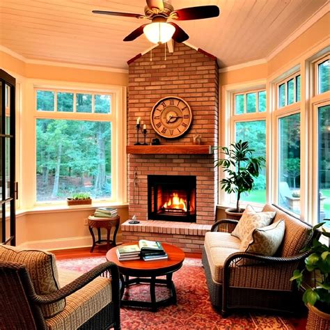 Cozy Small Sunroom With Fireplace For Year Round Comfort