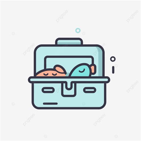 서류 가방과 물고기 아이콘의 선형 아이콘 벡터 흰색 바탕에 태클 박스를 묘사한 직계 아이콘 Flaticon 및 드리블에 의한 벡터 일러스트 비핸스 Hd Png