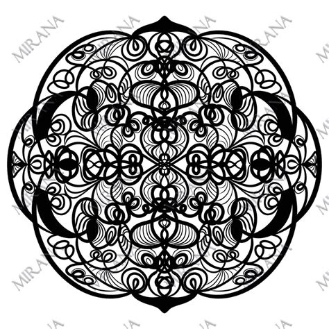 Мандала раскраска антистресс арт терапия принт для печати цифровой рисунок Милена Иванова