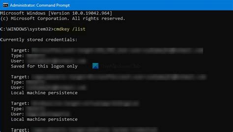 Manage And Delete Credentials With Command Prompt