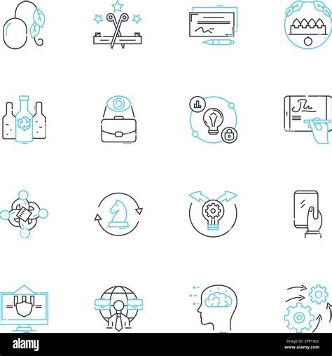 Computerized Connectedness Linear Icons Set Interconnectivity Integration Nerking Syncing