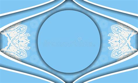 Baner Of Blue Color With Luxurious White Pattern For Design Under The