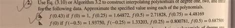 Solved Use Eq 310 Or Algorithm 32 To Construct