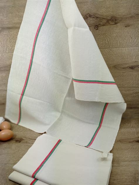 Superb 3 Old Vintage Striped Tea Towels Mixed Linen And Cotton Etsy