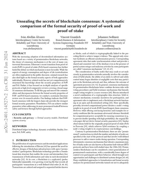 Unsealing The Secrets Of Blockchain Consensus A Systematic Comparison Of The Formal Security Of