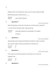 CIS Quiz 11 Docx Software That Is Free And Whose Code Can Be Accessed And Potentially Modified