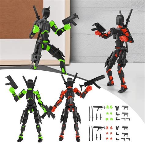 T13 Action Figure Set Assembly Completed 3d Printed Multi Jointed Titan 13 Action Figures