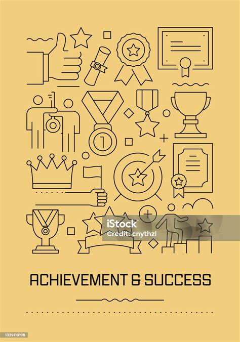 업적 및 성공 관련 현대 라인 디자인 브로셔 포스터 전단지 프리젠 테이션 템플릿 벡터 일러스트 게임화에 대한 스톡 벡터 아트 및 기타 이미지 Istock