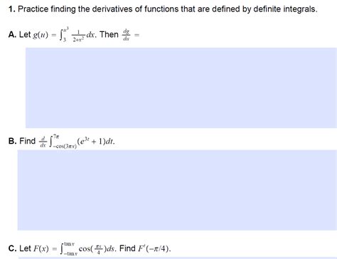 Solved 1 Practice Finding The Derivatives Of Functions That