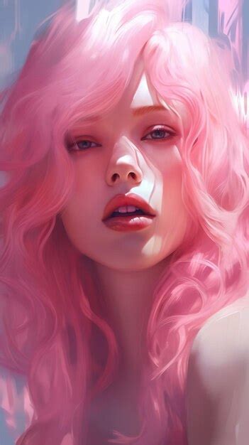 Chica De Pelo Rosa Foto Premium