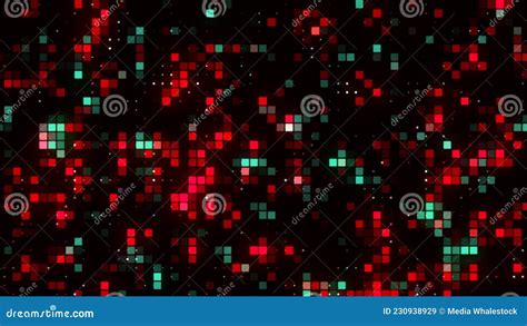 Abstract Bright Pixelated Mosaic Pattern Motion Abstract Background With Squares Flowing And