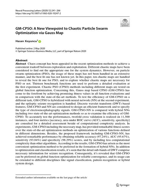 Gm Cpso Pdf Mathematical Optimization Statistical Classification