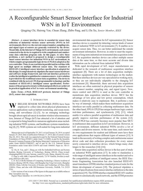 Pdf 3a Reconfigurable Smart Sensor Interface For Industrial Wsn In