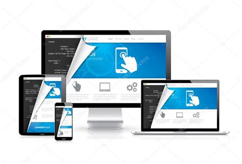 responsive web design vector with html code script in background stock vector by ©mpf