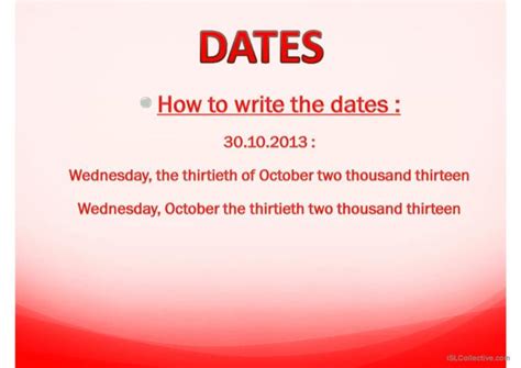 Numbers Date Time Grammar Guide English ESL Powerpoints