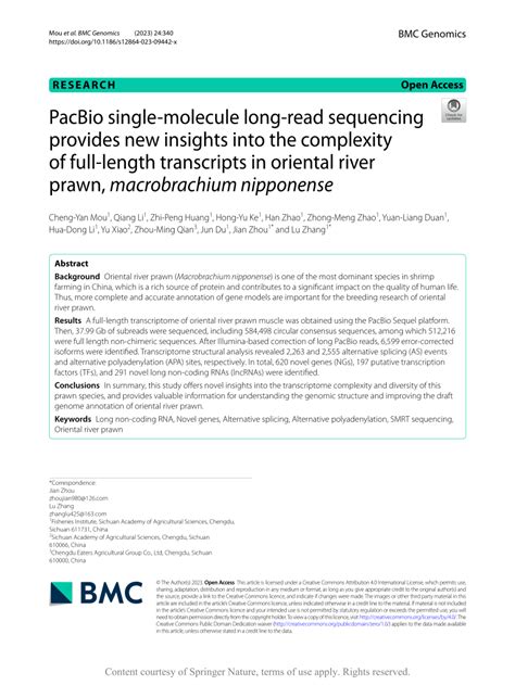 Pdf Pacbio Single Molecule Long Read Sequencing Provides New Insights Into The Complexity Of