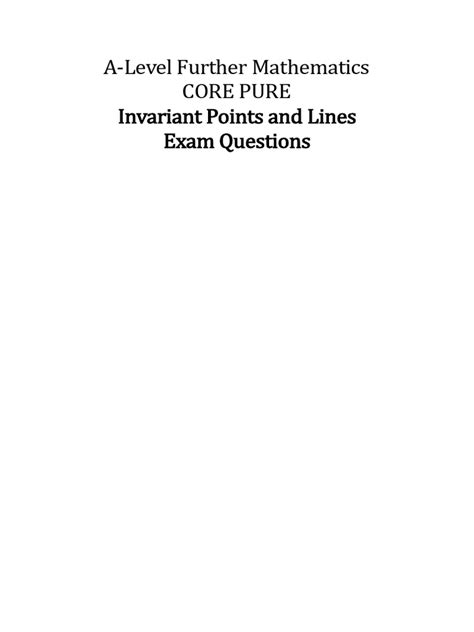 Invariant Points And Lines Pdf