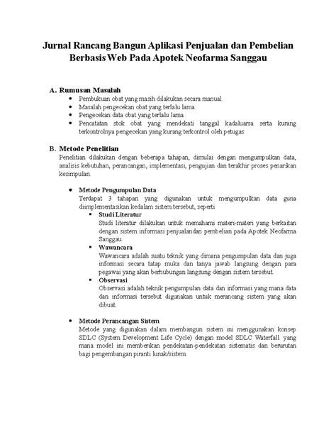 Jurnal Rancang Bangun Aplikasi Penjualan Dan Pembelian Berbasis Web Pada Apotek Neofarma Sanggau