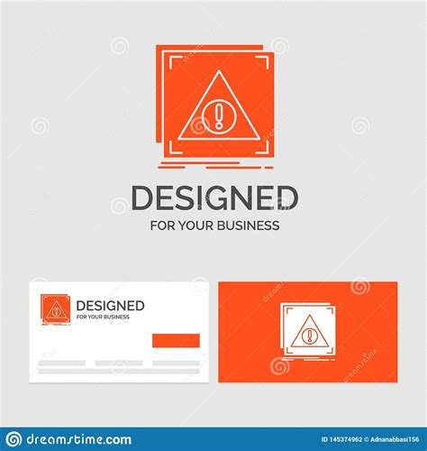 Business Logo Template For Error Application Denied Server Alert Orange Visiting Cards With