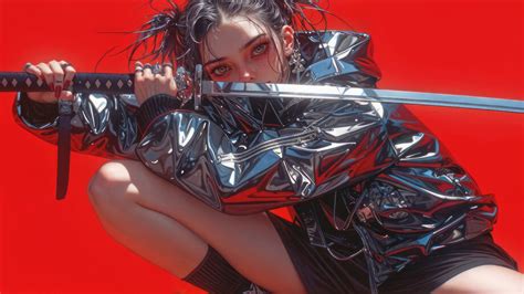 Anime Girl Katana 4k 6290j Wallpaper Iphone Phone