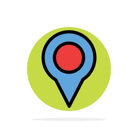 Location Map Marker Pin Abstract Circle Background Flat Color Icon