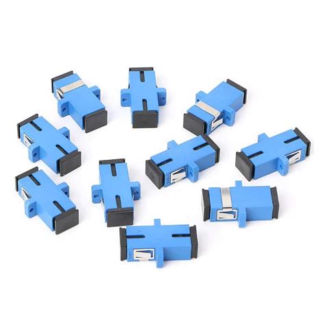 10pcs Adapter Sc Upc Biru Sambungan Konektor Fo Kabel Fiber Optik Adapter Ftth Fiber Optic 10pcs